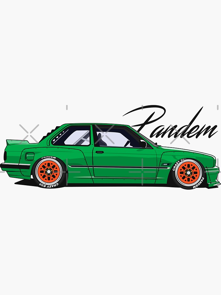 "E30 GREEN PANDEM" Sticker for Sale by shketdesign | Redbubble