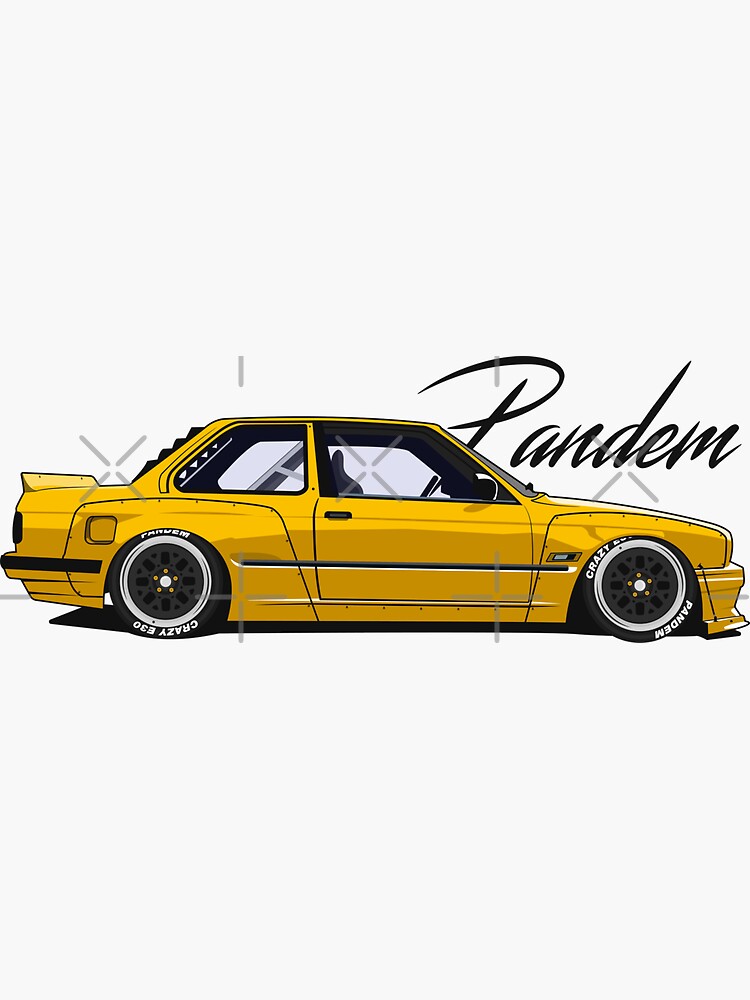 "E30 PANDEM YELLOW" Sticker for Sale by shketdesign | Redbubble