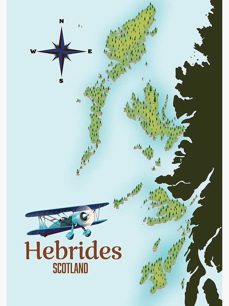 "Hebrides Scotland map" Poster by vectorwebstore | Redbubble