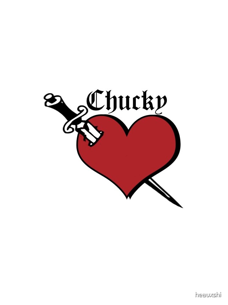 "CHUCKY tattoo heart with knife tiffany sticker artwork" iPhone Case ...