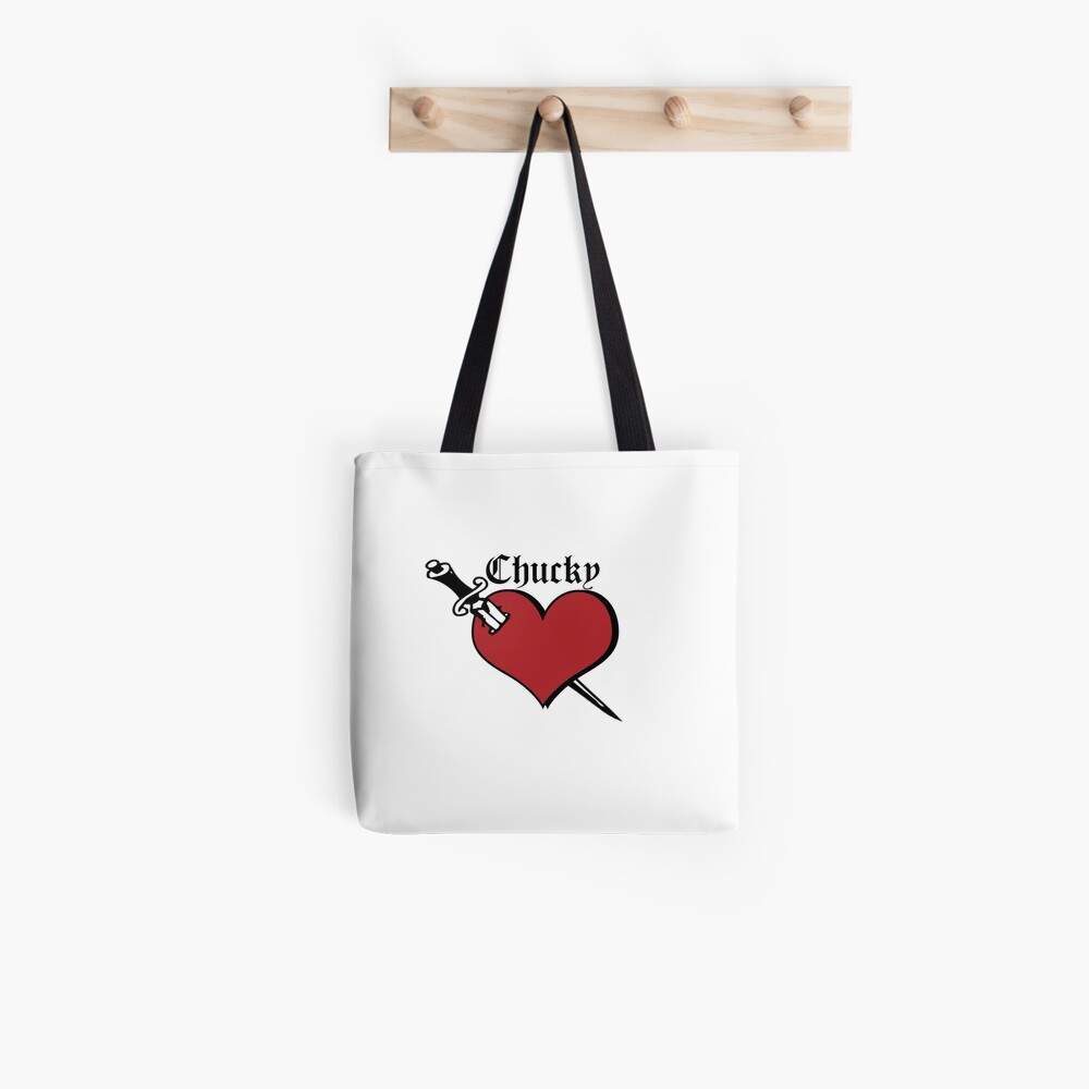 "CHUCKY tattoo heart with knife tiffany sticker artwork" Tote Bag for ...