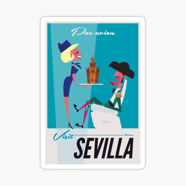 "Visit Seville poster" Sticker by GAGodel | Redbubble
