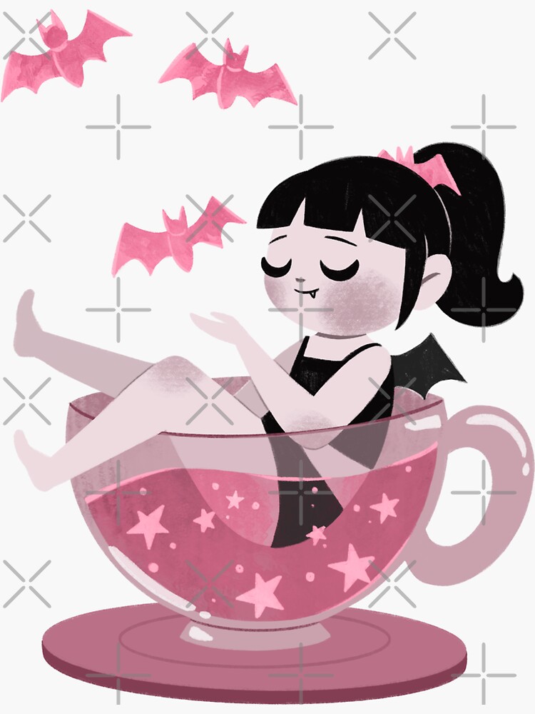 "Red Vampire Tea" Sticker for Sale by lobomaravilha | Redbubble