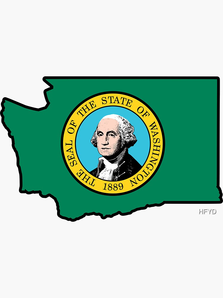 "State Flag Map of WASHINGTON" Sticker for Sale by HFYD | Redbubble