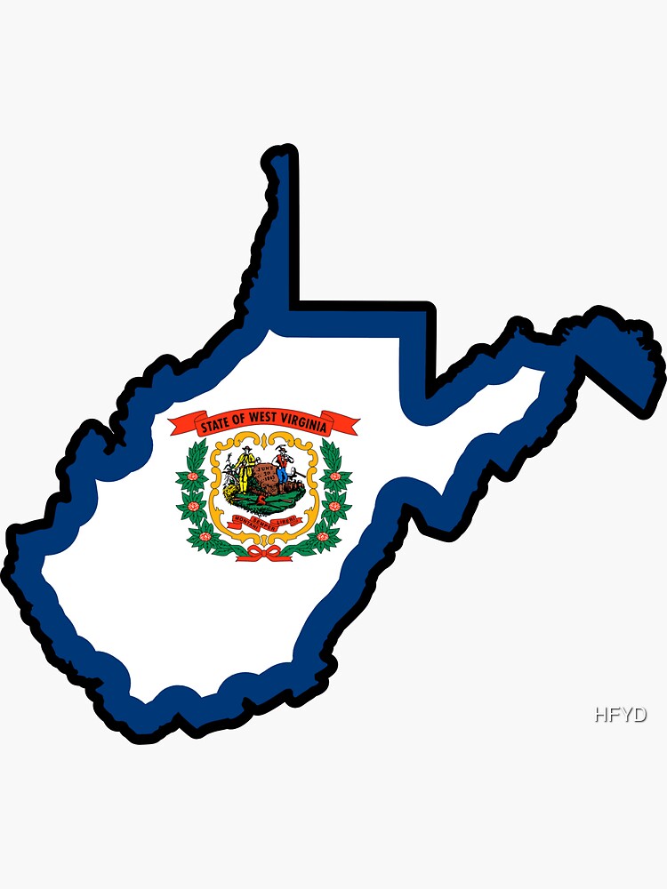 "State Flag Map of WEST VIRGINIA" Sticker for Sale by HFYD | Redbubble