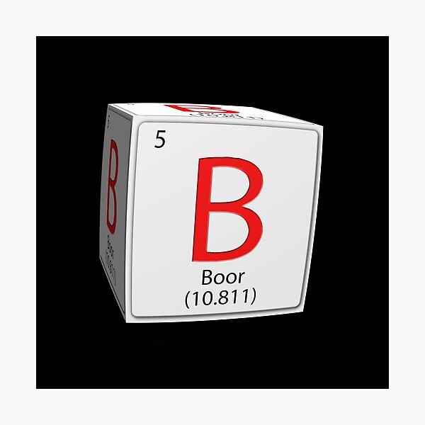 "Chemical periodic table style tile B Boor Bor (Dutch / Flemish ...