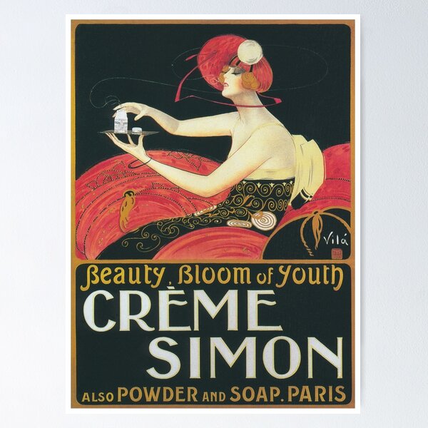 "Cosmetics Vintage Advertisement Poster, Bathroom Wall Art" Poster for ...