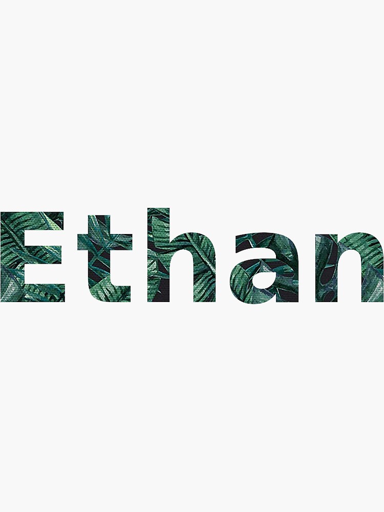 "Ethan - Tropical Leaves Name" Sticker by lenlee | Redbubble
