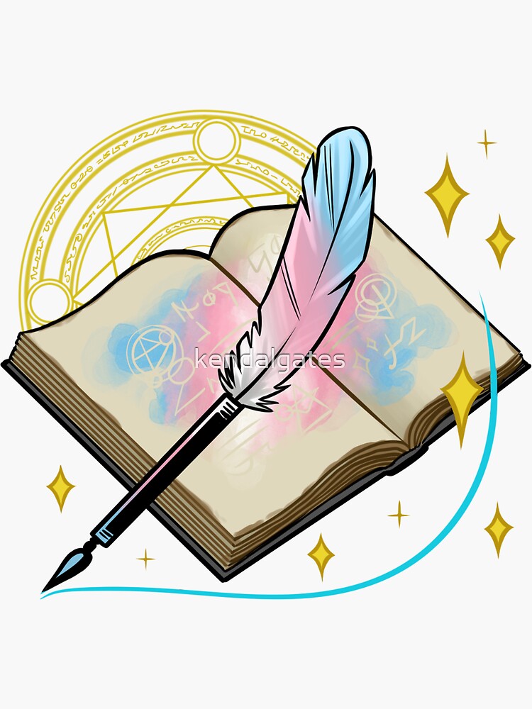 "Trans Pride Spell Book" Sticker for Sale by kendalgates | Redbubble
