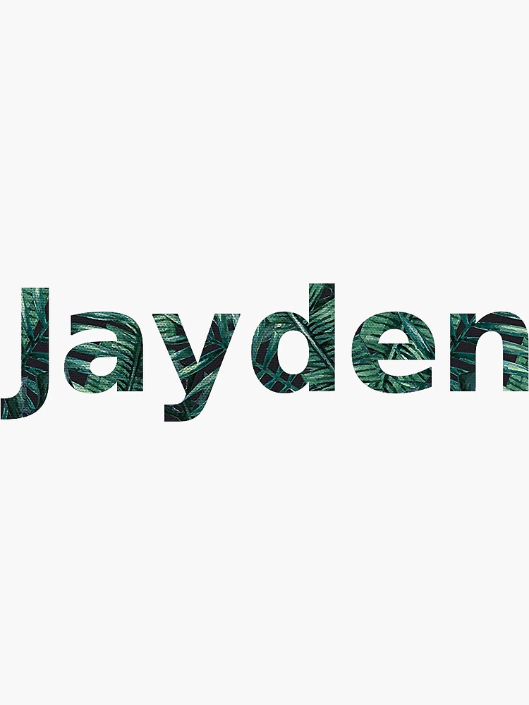 "Jayden - Tropical Leaves Name" Sticker by lenlee | Redbubble