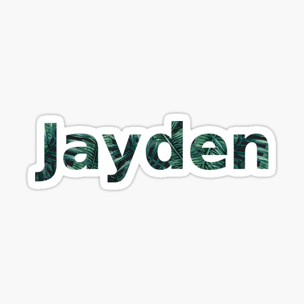 "Jayden - Tropical Leaves Name" Sticker by lenlee | Redbubble