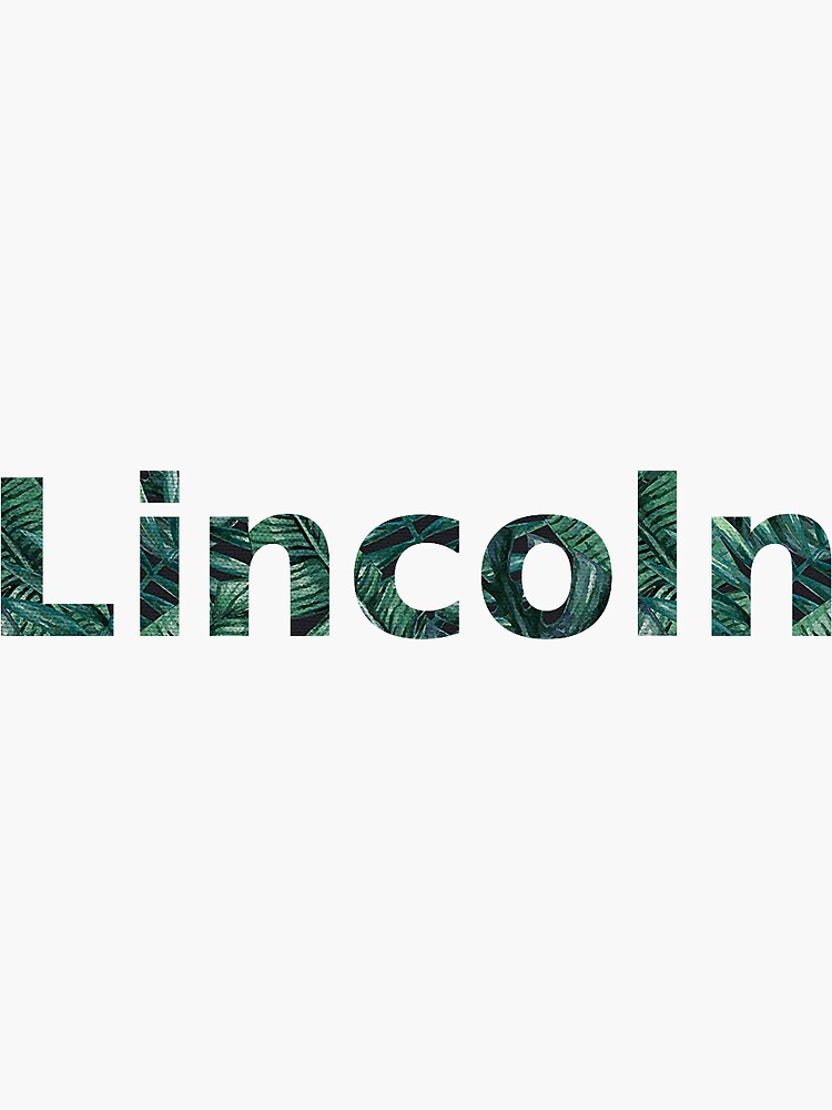 "Lincoln - Tropical Leaves Name" Sticker for Sale by lenlee | Redbubble