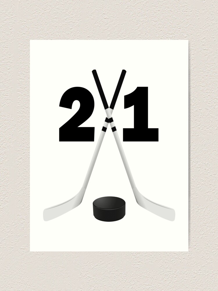 "Hockey number 21 - twenty-one with sticks and disc" Art Print by ...
