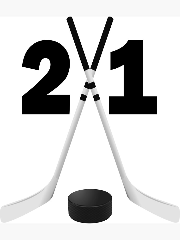 "Hockey number 21 - twenty-one with sticks and disc" Art Print by ...