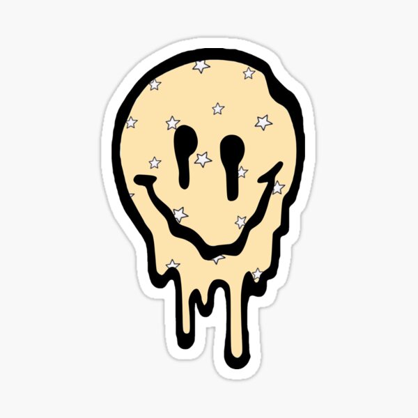 "Yellow Drippy Smiley Face" Sticker for Sale by lolsammy910 | Redbubble
