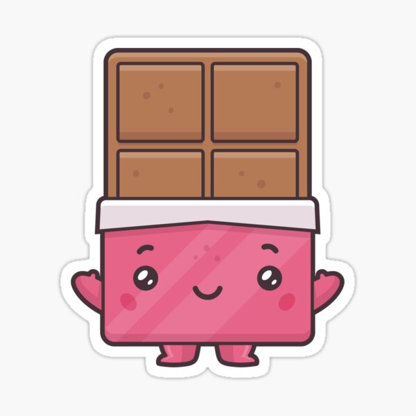 "Cute chocolate bar" Sticker for Sale by Earthsavers | Redbubble