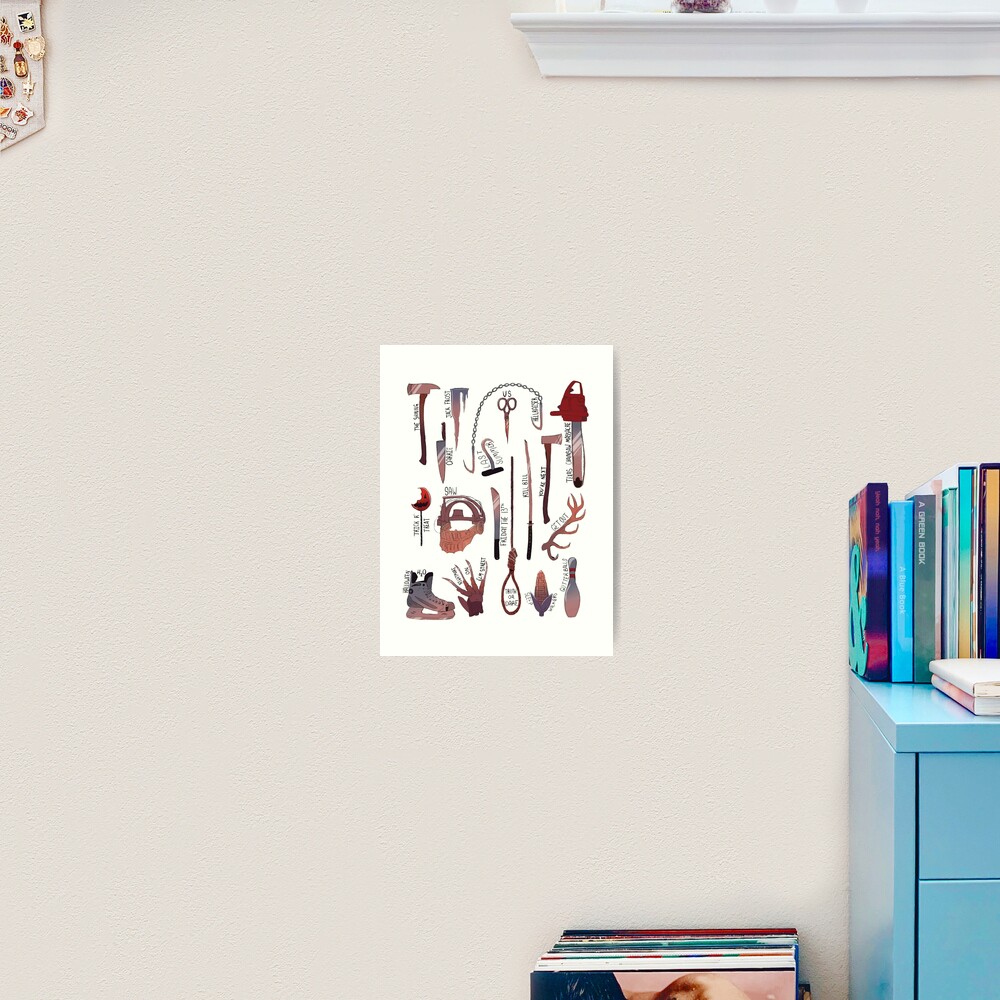 "Horror Movie Weapons and Tools " Art Print by notnotsharkboy | Redbubble