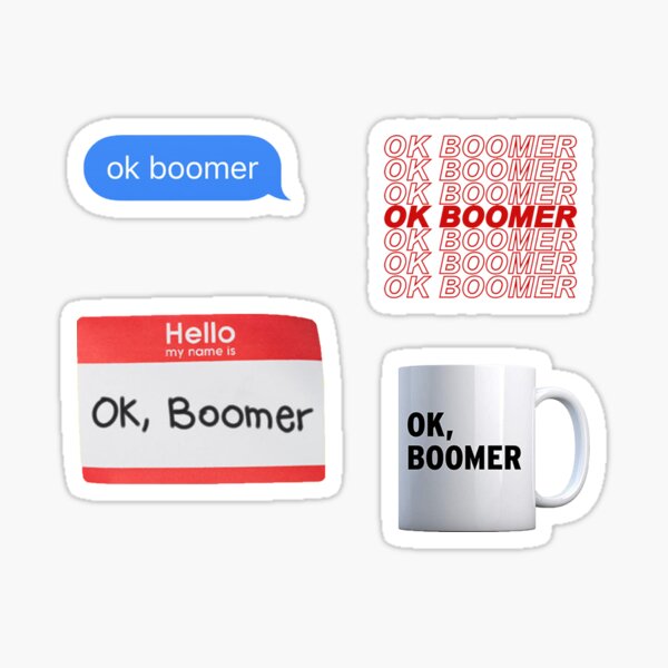 "Ok Boomer sticker pack" Sticker for Sale by blue-liv | Redbubble