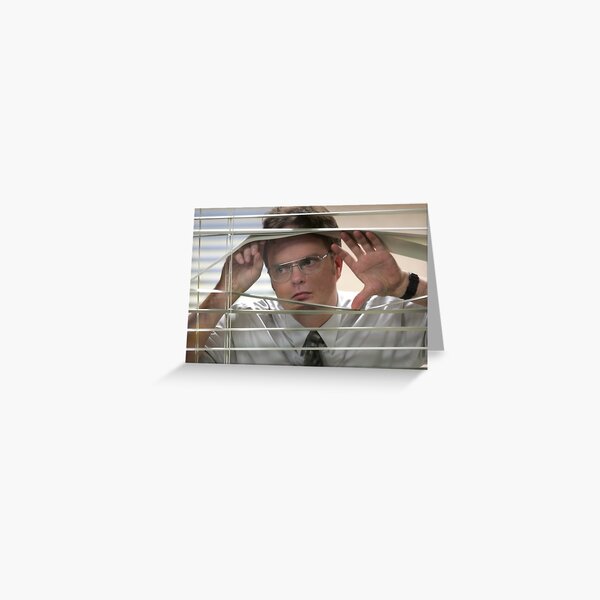 "Dwight looking through window" Greeting Card for Sale by Drayziken ...