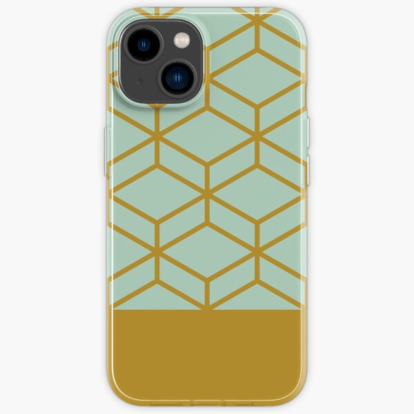 "Honeycomb Geometric Lattice Color Block in Golden Ochre Mustard and ...