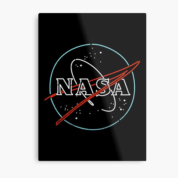 Impression métallique « Au-delà de la Terre - Logo Néon Nasa, Logo Nasa ...