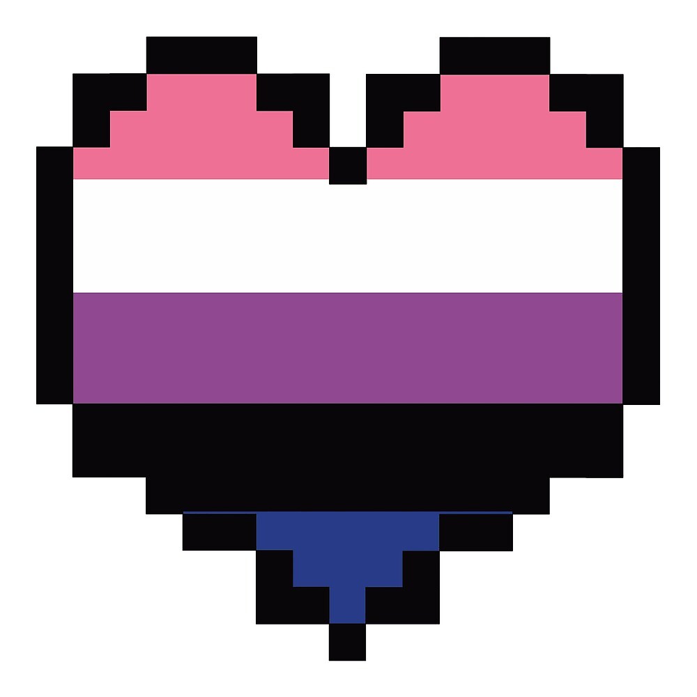 "Genderfluid/Genderflexible Pride Pixel Heart Pattern" by ...