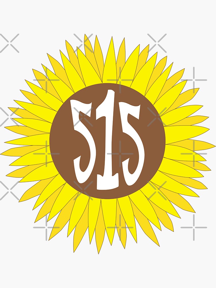 "Hand Drawn Iowa Sunflower 515 Area Code" Sticker for Sale by itsrturn ...