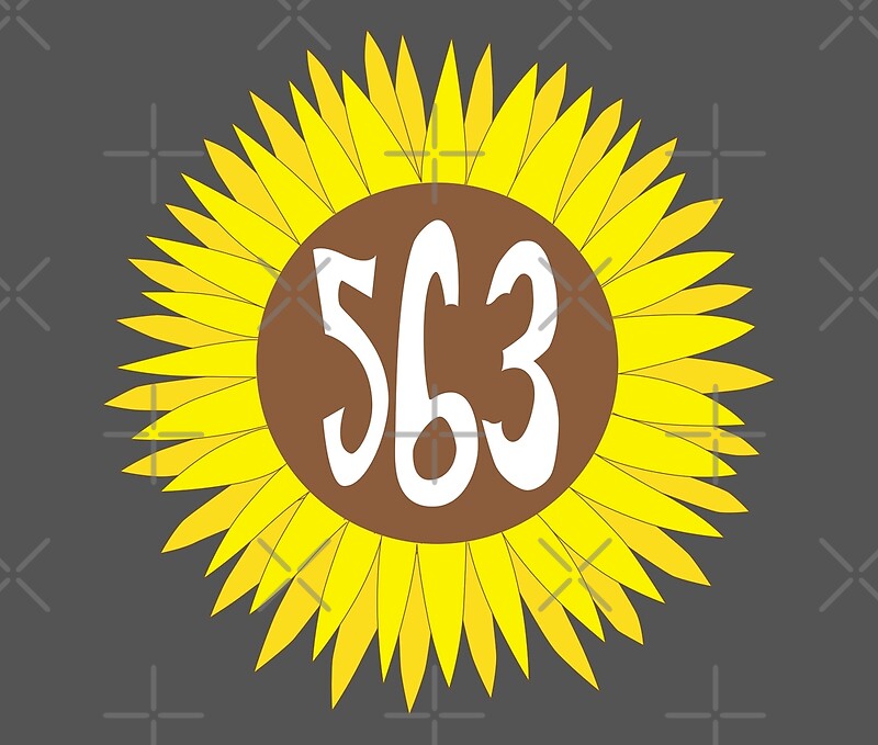 "Hand Drawn Iowa Sunflower 563 Area Code" by itsrturn | Redbubble