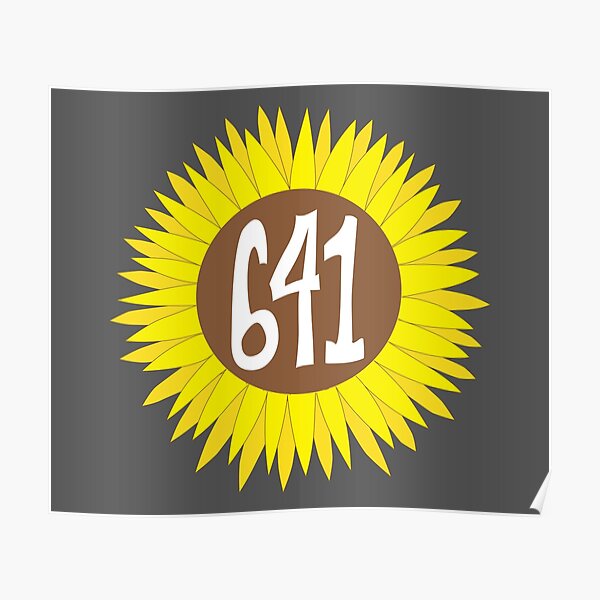 "Hand Drawn Iowa Sunflower 641 Area Code" Poster by itsrturn | Redbubble