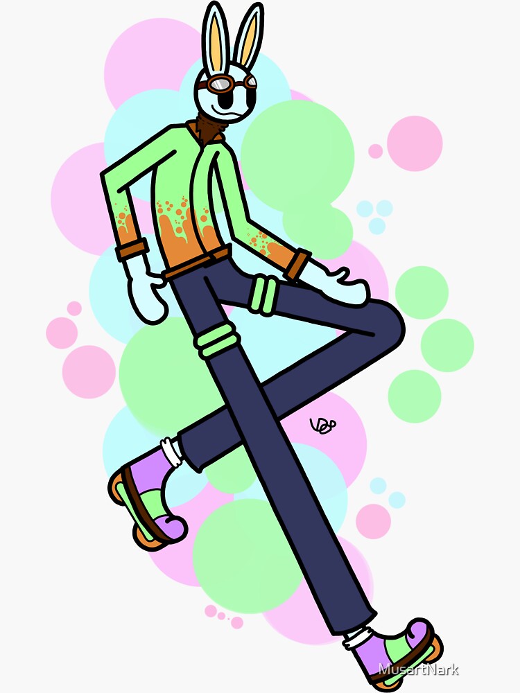 "Felix the Rabbit" Sticker for Sale by MusartNark | Redbubble