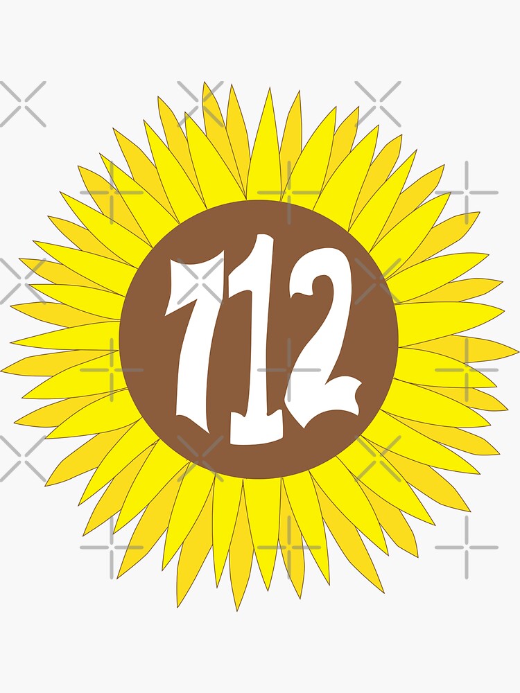 "Hand Drawn Iowa Sunflower 712 Area Code" Sticker for Sale by itsrturn ...