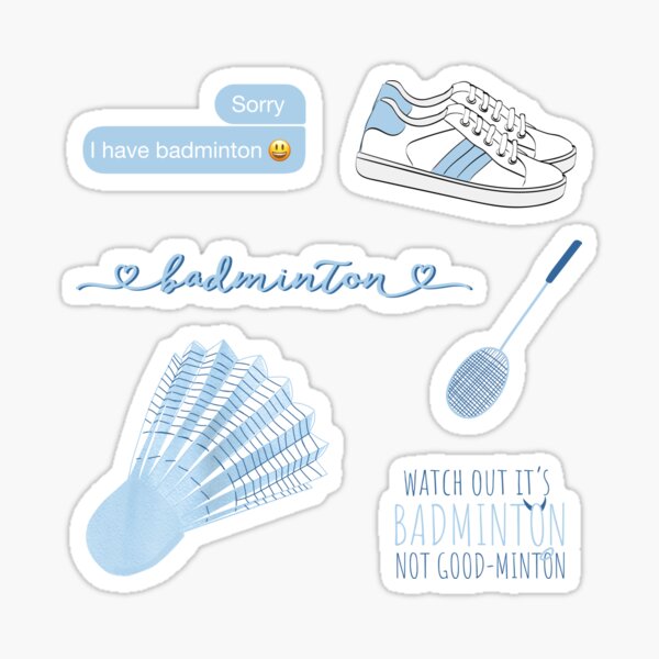 "Light Blue Watercolor Badminton Pack" Sticker for Sale by The-Goods ...