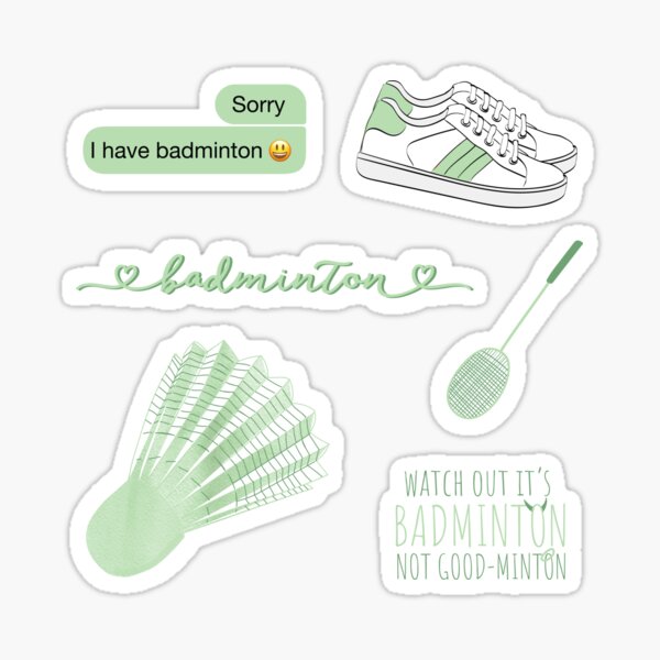 "Light Green Watercolor Badminton Pack" Sticker for Sale by The-Goods ...