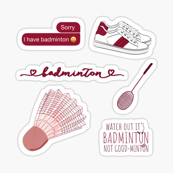 "Maroon Watercolor Badminton Pack" Sticker by The-Goods | Redbubble