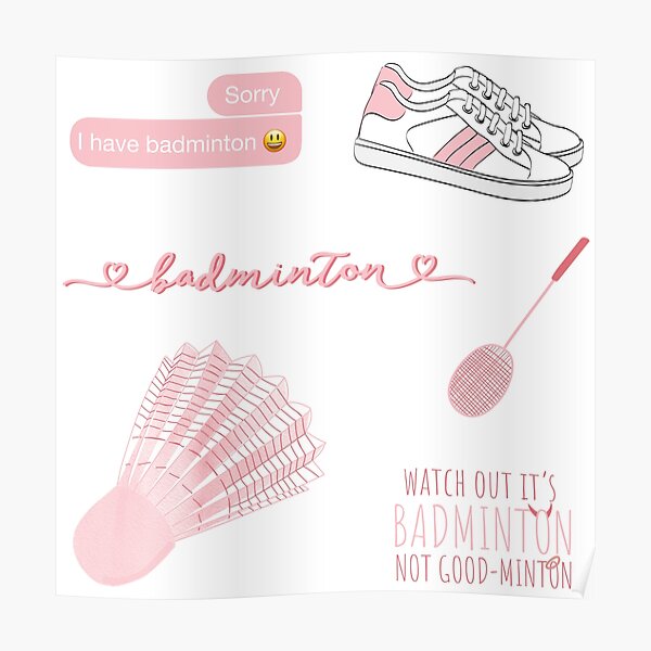 "Pink Watercolor Badminton Pack" Poster by The-Goods | Redbubble