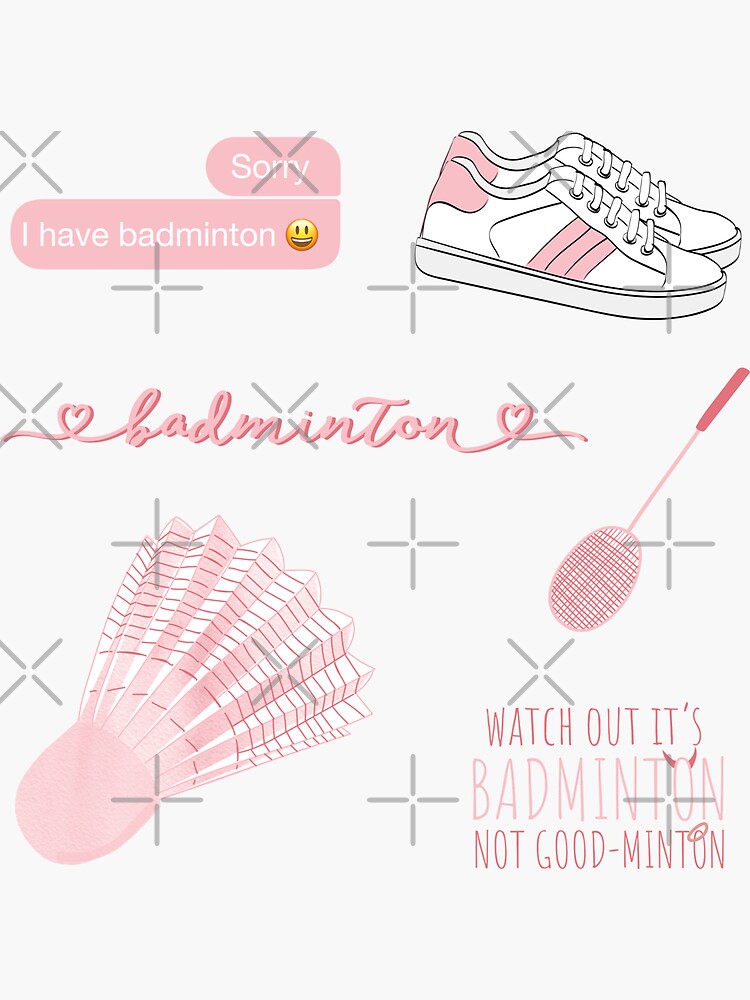 "Pink Watercolor Badminton Pack" Sticker by The-Goods | Redbubble