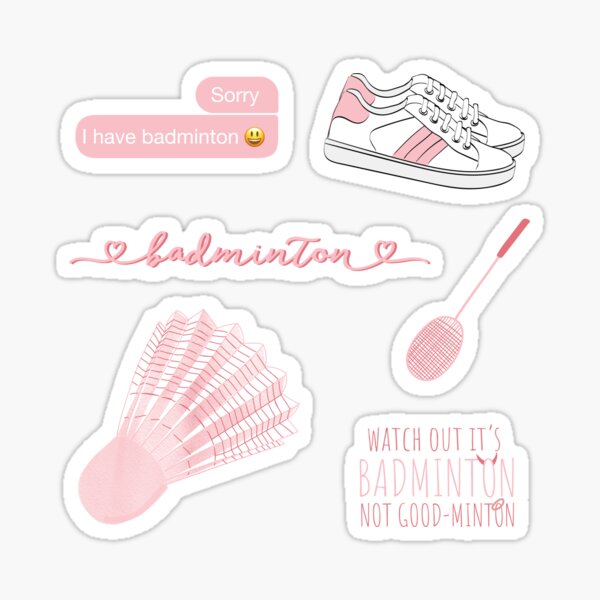 "Pink Watercolor Badminton Pack" Sticker by The-Goods | Redbubble