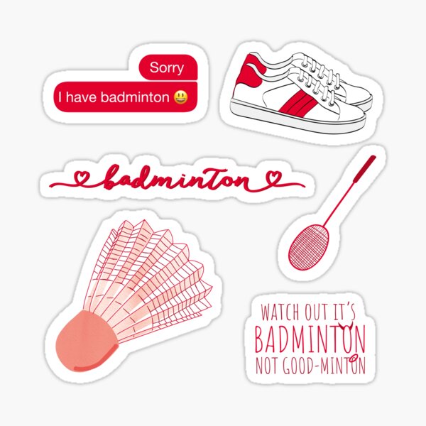 "Red Watercolor Badminton Pack" Sticker by The-Goods | Redbubble