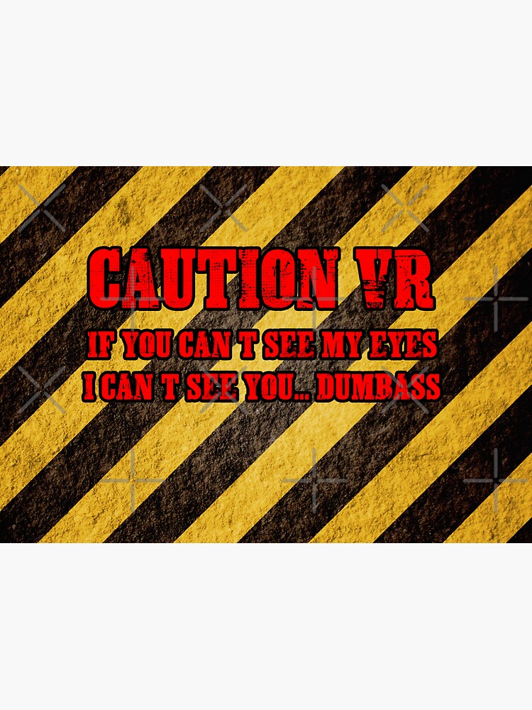 "VR Sticker Warning - For front of virtual reality headset" Sticker for ...