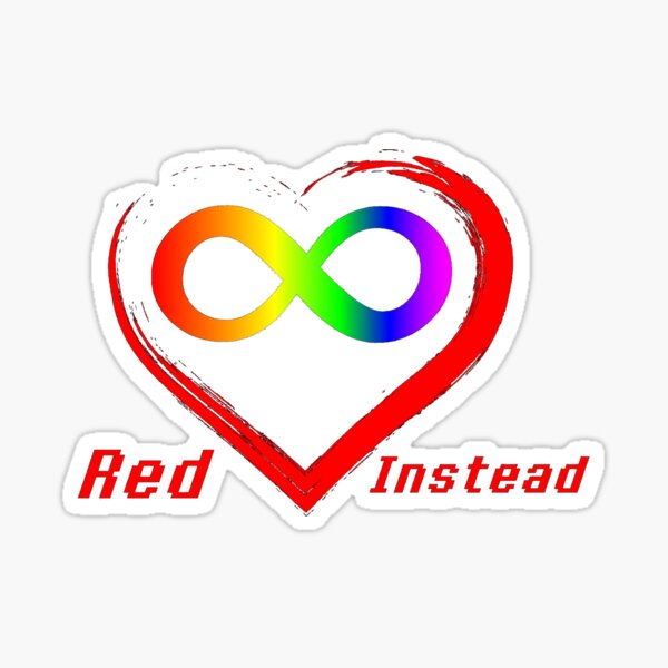 "Red Instead Heart" Sticker for Sale by LunarDragoon | Redbubble