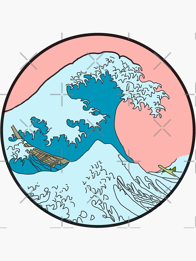 "great wave aesthetic" Sticker by allyplewniak | Redbubble