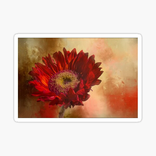 "Ruby Red Sunflower" Sticker by fineart2017 | Redbubble