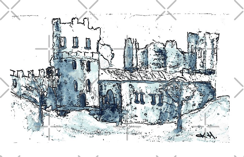 "Warwick castle Pen and Ink" by Karen Harding | Redbubble