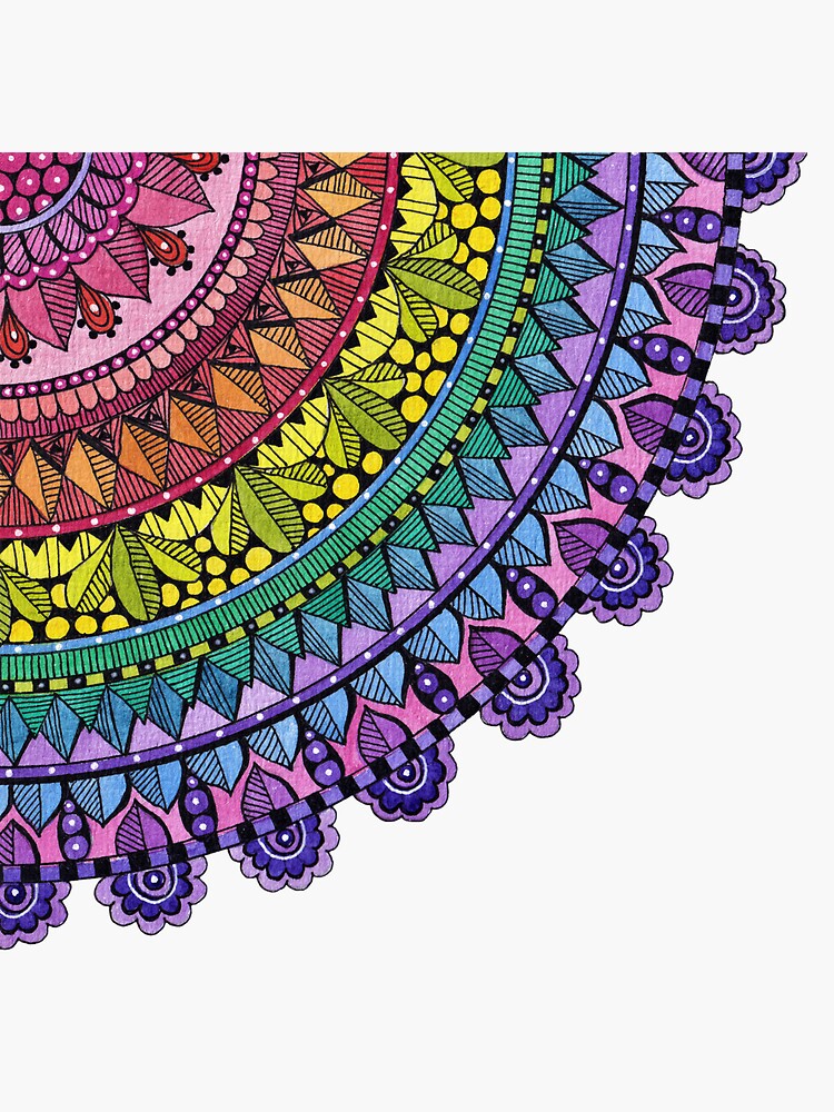 "Rainbow Zen Mandala Art" Sticker by Oirabot | Redbubble