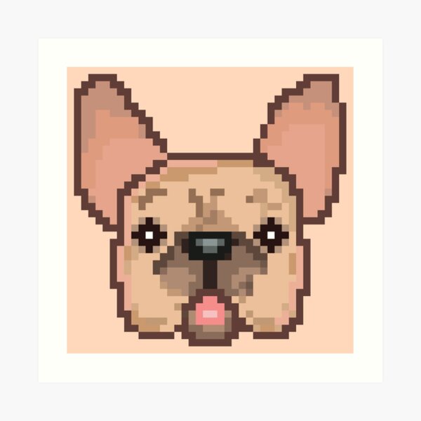 "Happy Bulldog design for dog lovers Pixel art" Art Print by nikhilkoch ...