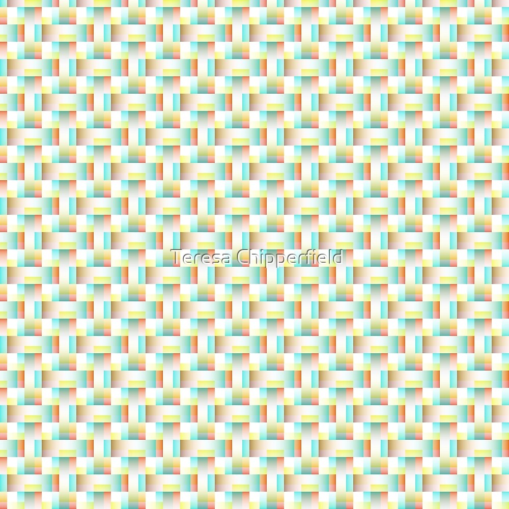 "TEAL, YELLOW AND RED BLOCK AND WEAVE MODERN DESIGN" by Teresa ...