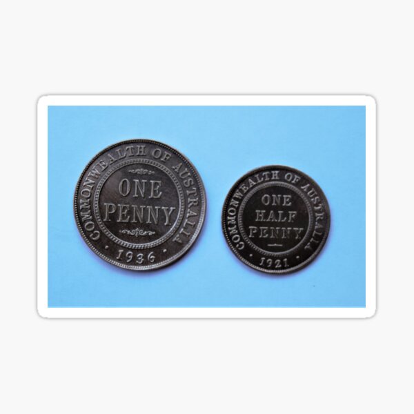 "Australian pre-decimal Penny and Half Penny" Sticker by Andykinoz ...