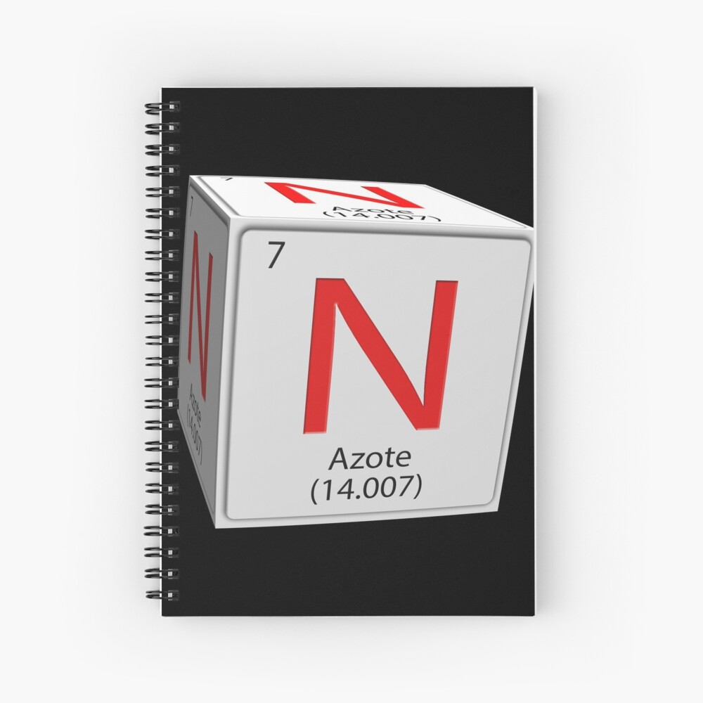 "Chemical periodic table style tile N Azote (Francais - French) cubed ...