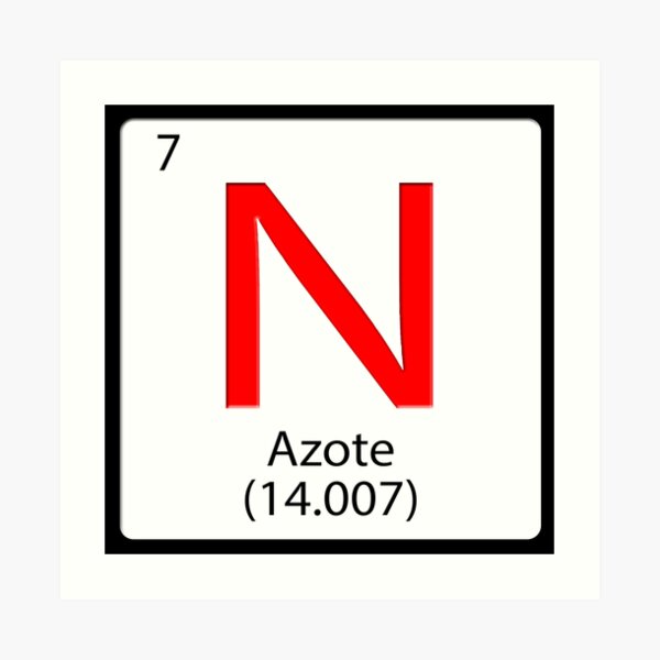 "Chemical periodic table style tile N Azote (Francais - French)" Art ...