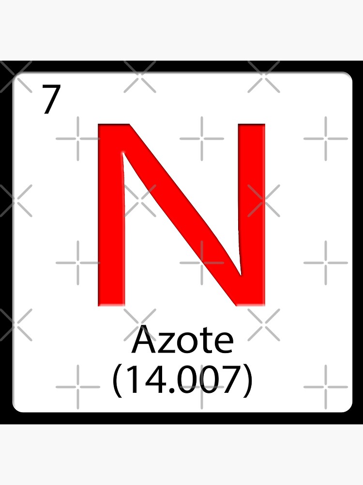 "Chemical periodic table style tile N Azote (Francais - French)" Art ...